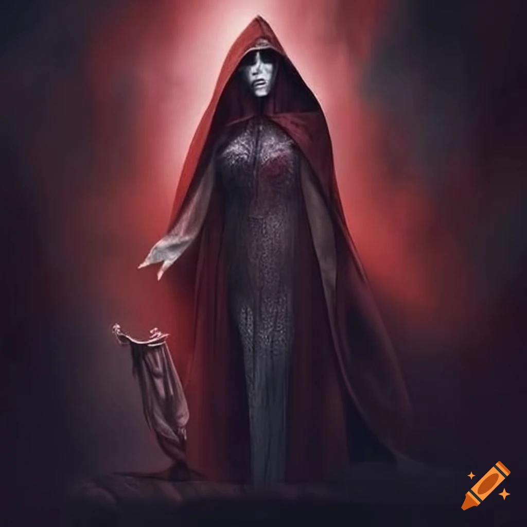 Image of an evil singer in a cloak on Craiyon