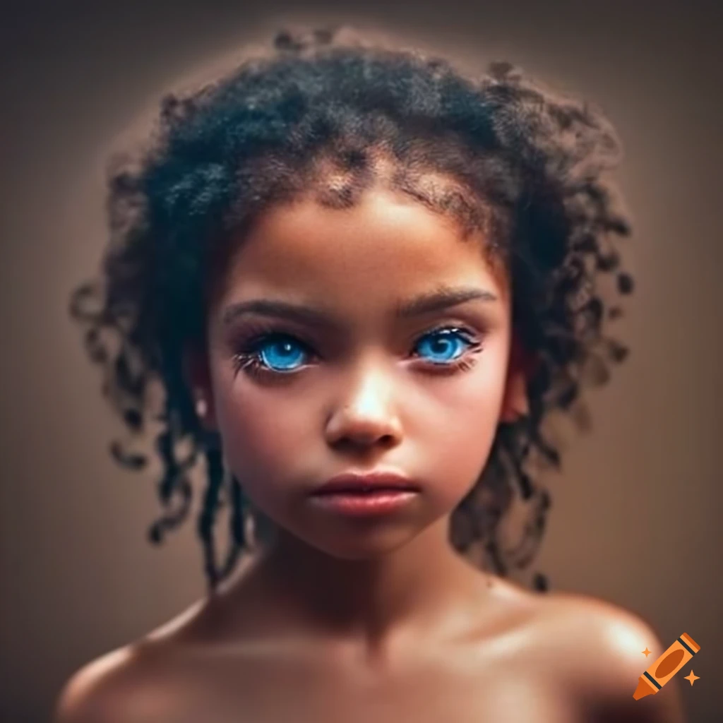 Portrait of a person with heterochromia on Craiyon