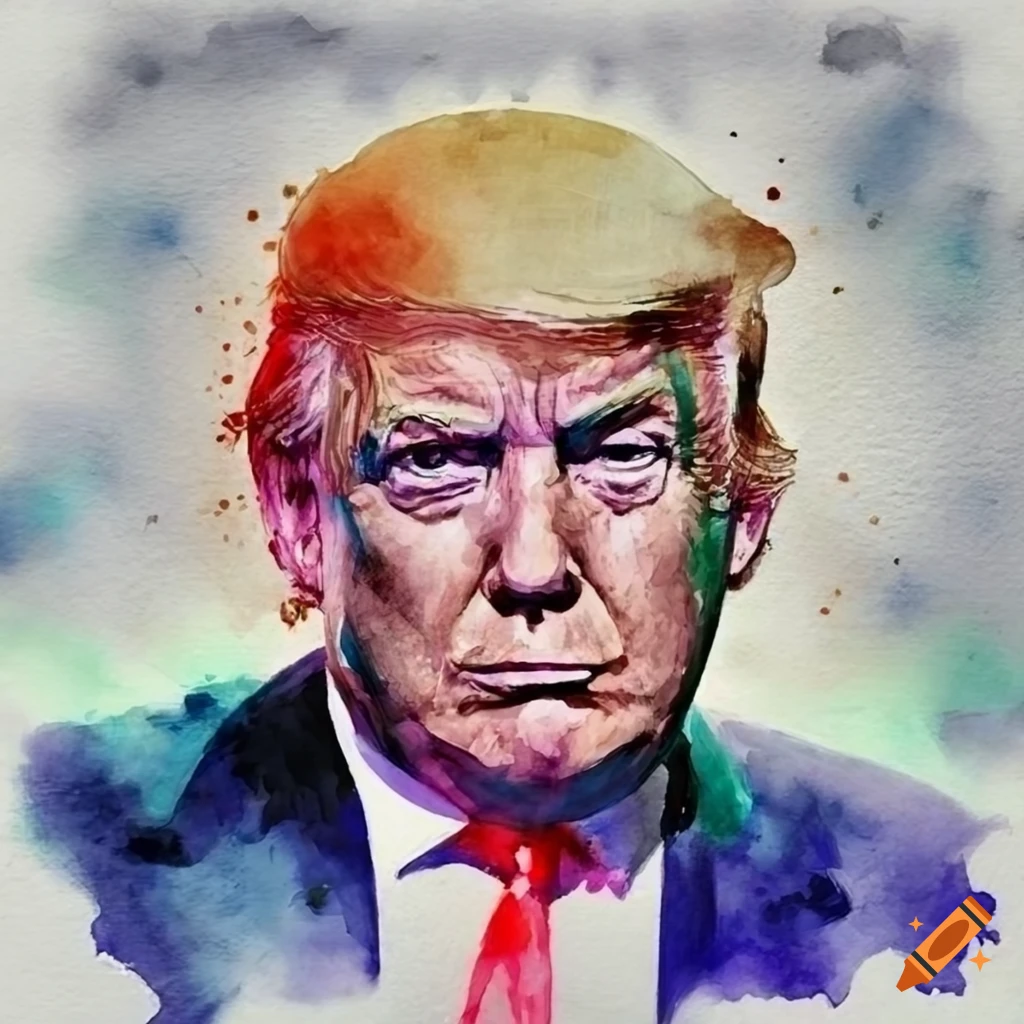Hand-drawn composite sketch of donald trump on Craiyon