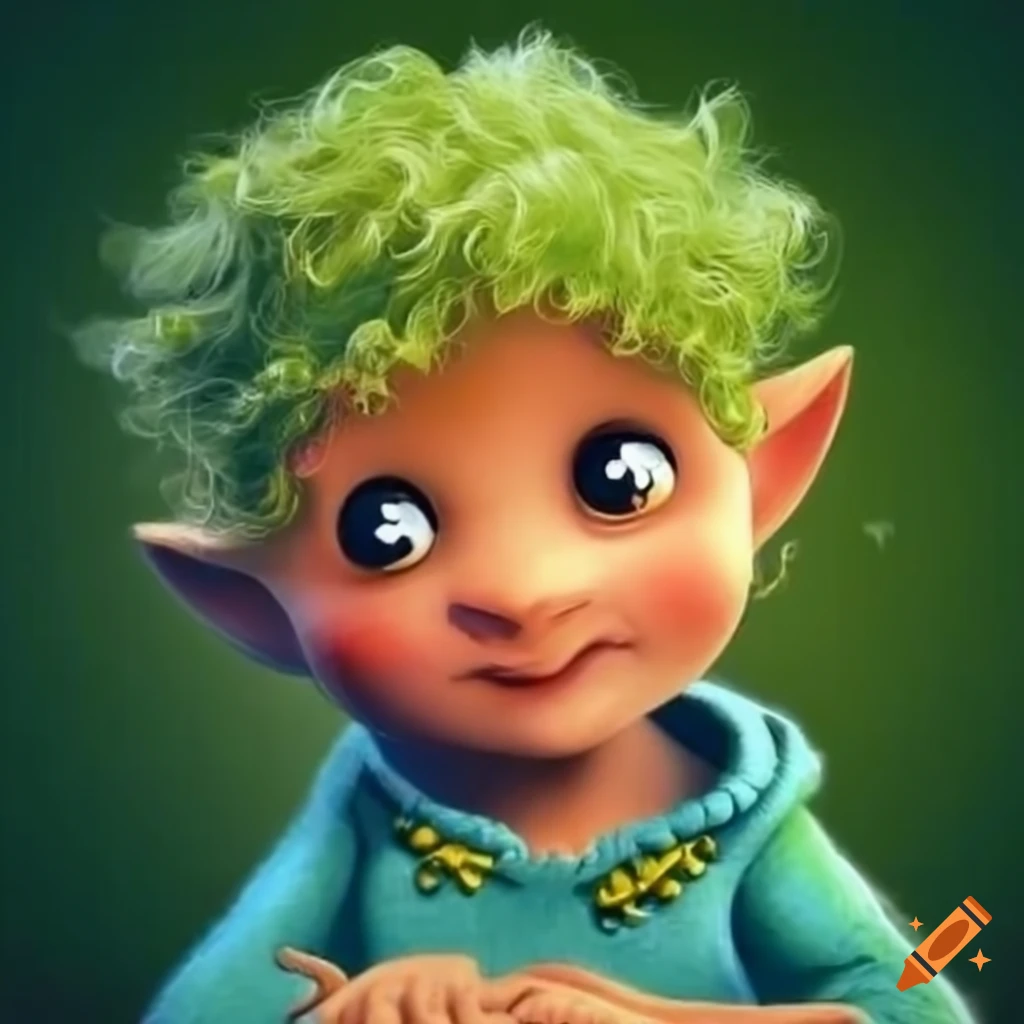 Cartoon stone elf character on Craiyon