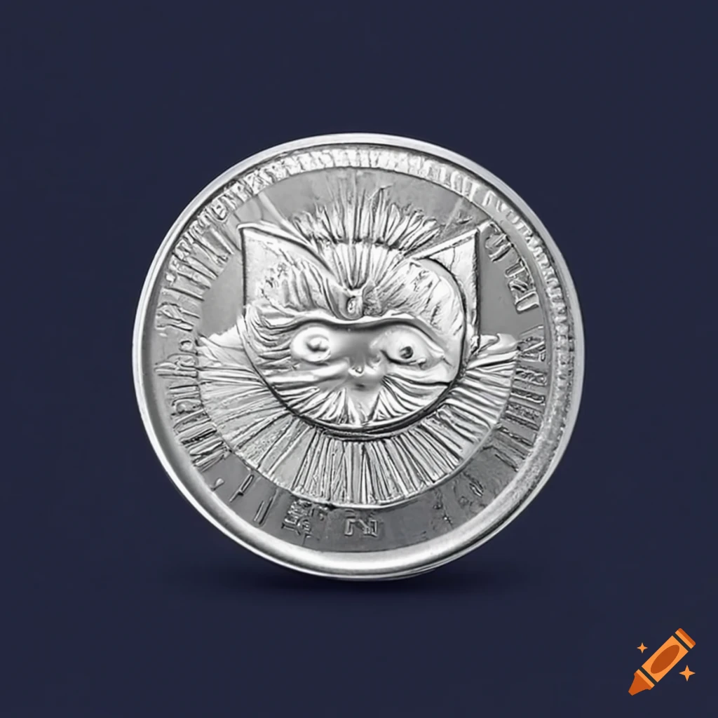 Platinum coin with a cat face on Craiyon