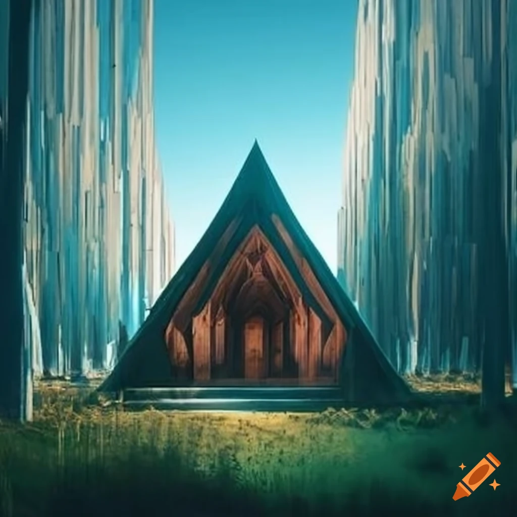 A futuristic church on jupite´s surface, with clean lines and ...