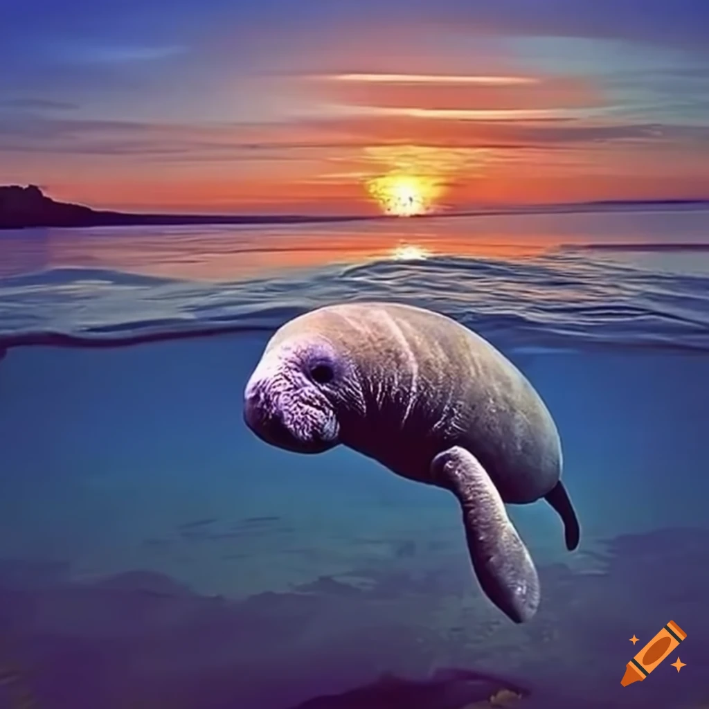 Manatee watching the sunset