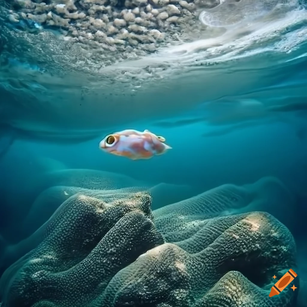 Group of exotic fish in a hyper-sharp micro photorealistic underwater ...