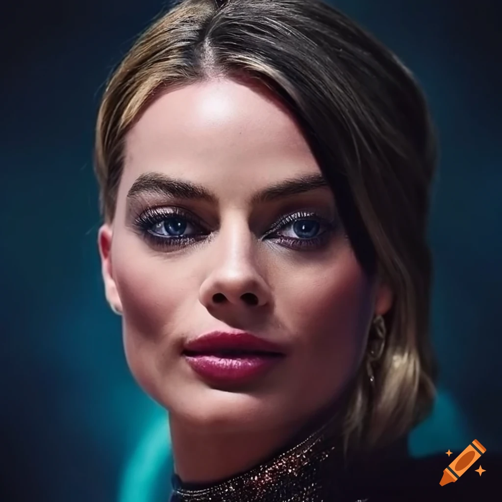 Portrait of margot robbie on Craiyon