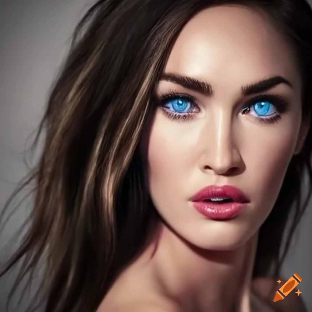 Portrait of megan fox with mesmerizing blue eyes on Craiyon