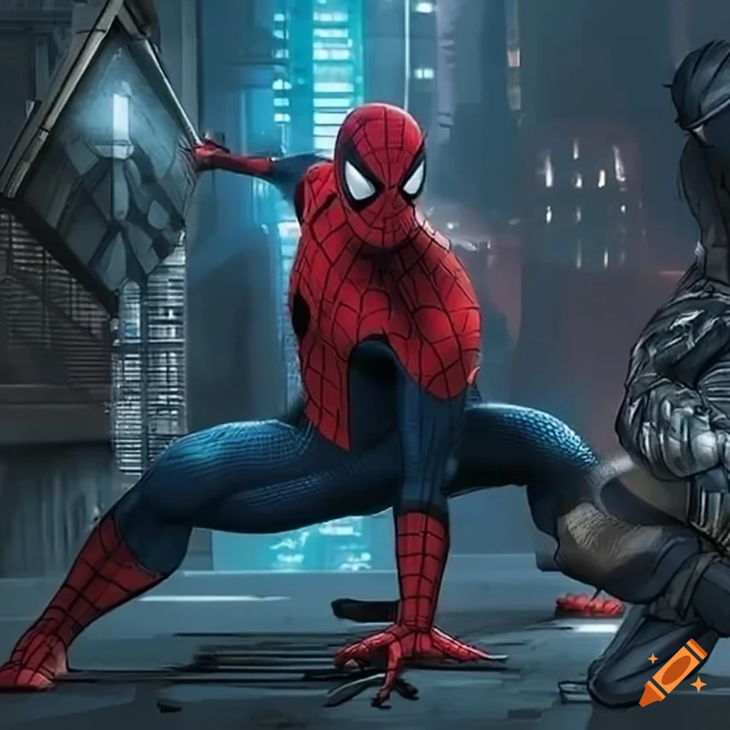 Epic battle of spider-man vs sub-zero on Craiyon