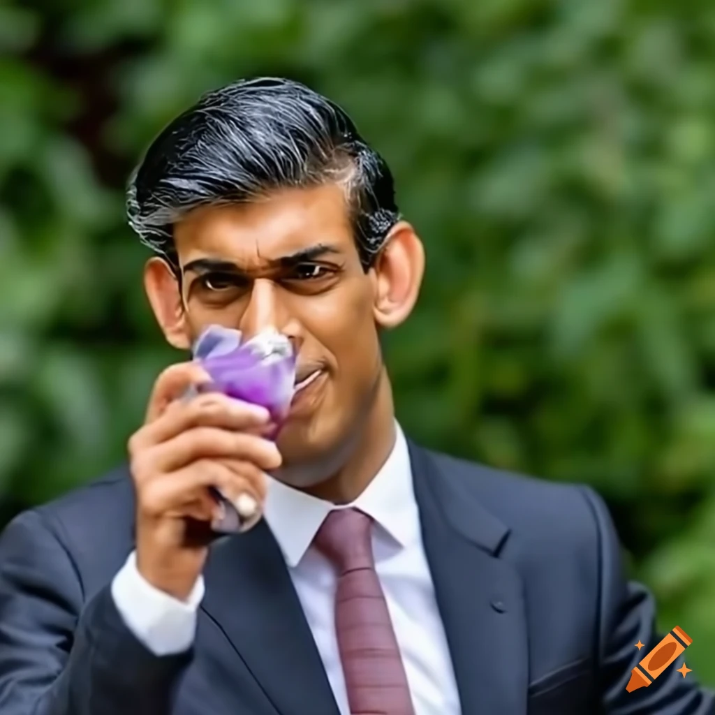 Rishi sunak smelling a flower