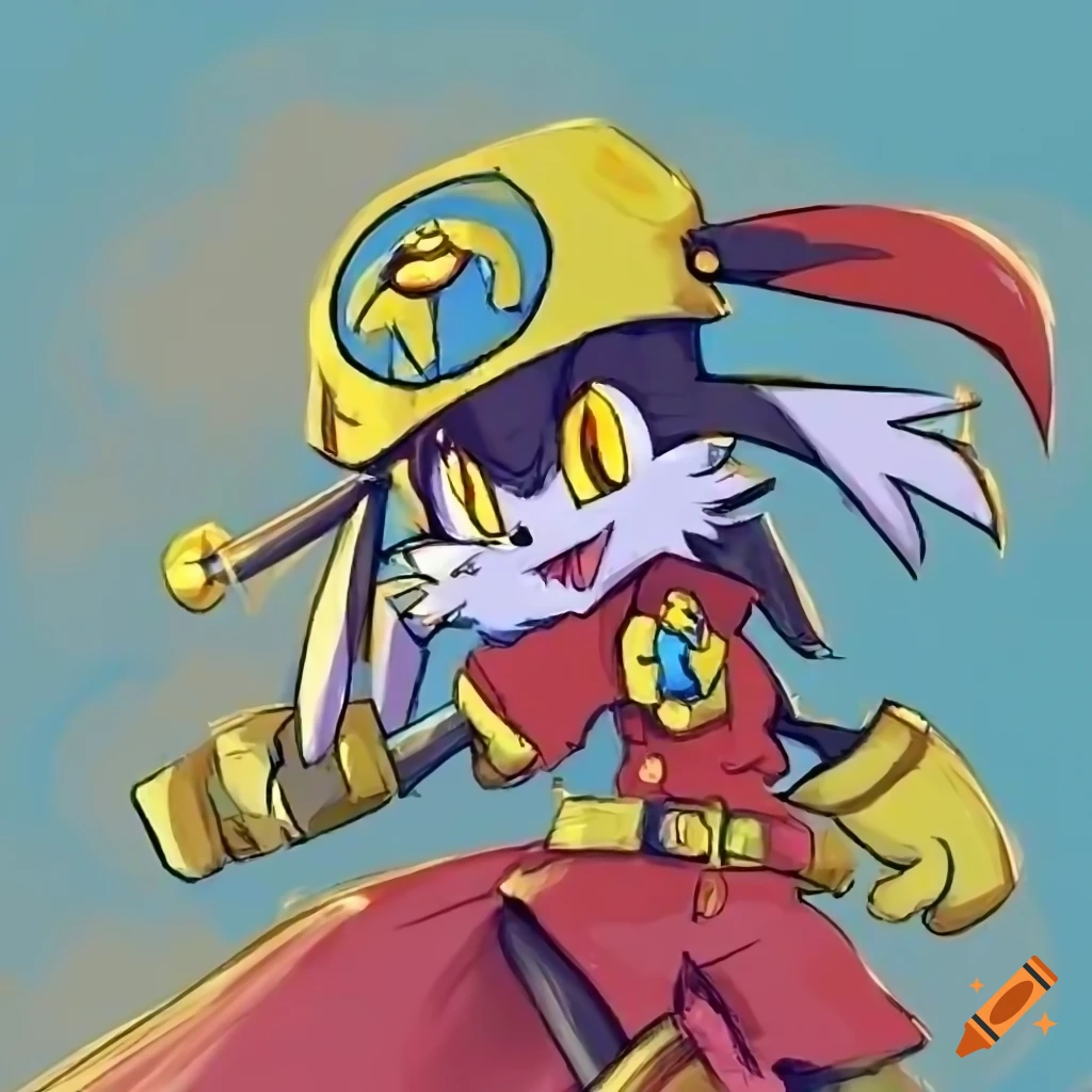 Cute anthro character klonoa in link's kokiri outfit