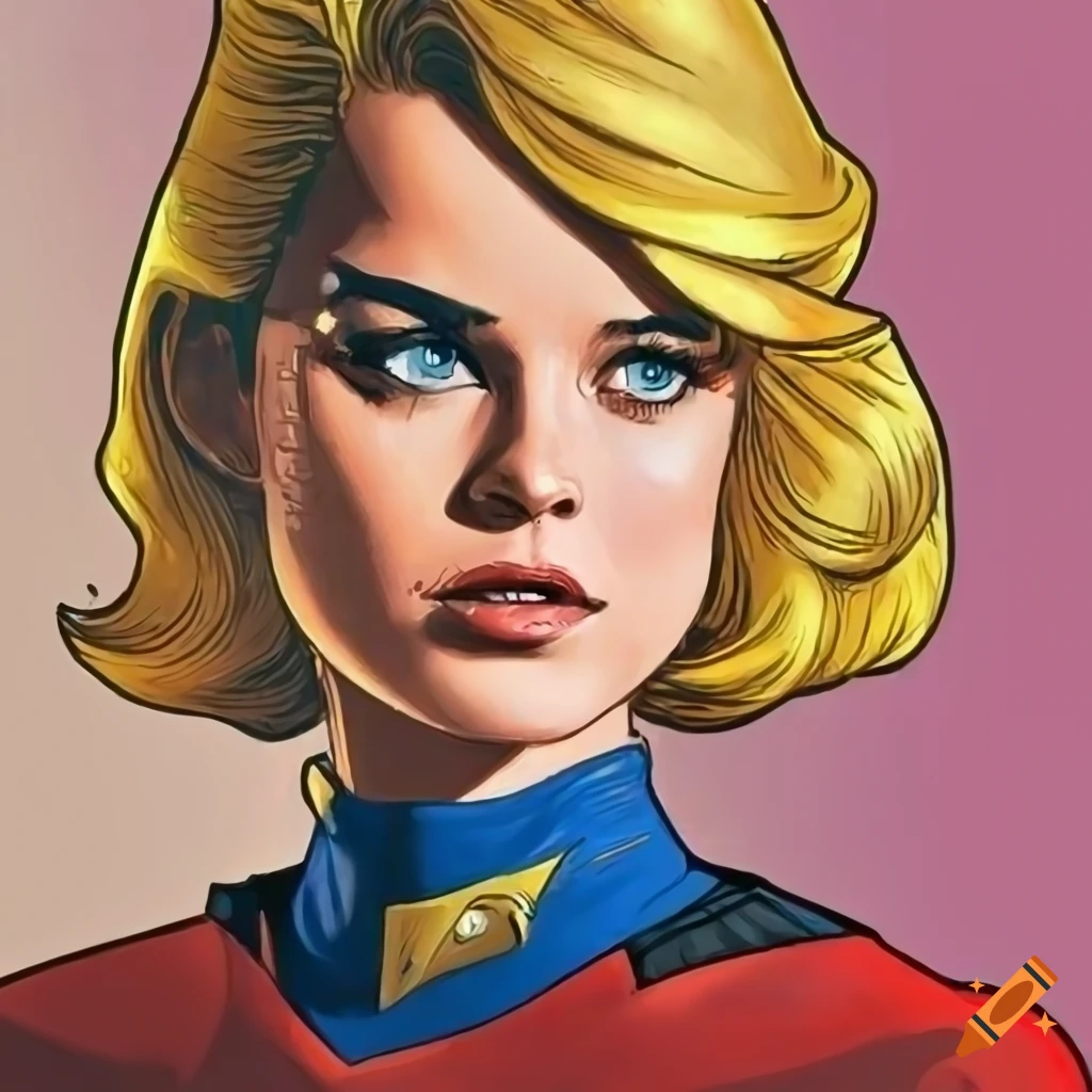 Captain of the starship enterprise in comic book style on Craiyon