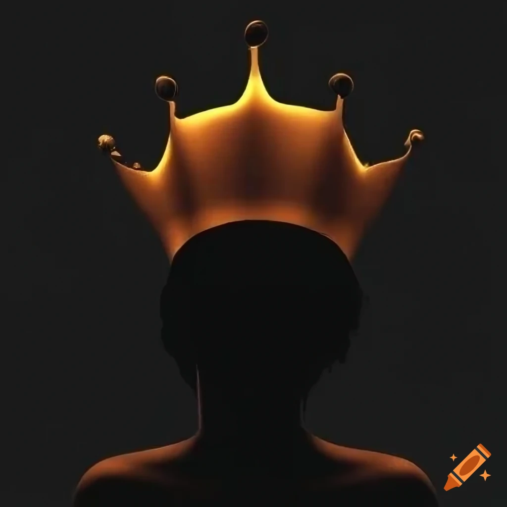 Silhouette with a crown in a dark environment on Craiyon