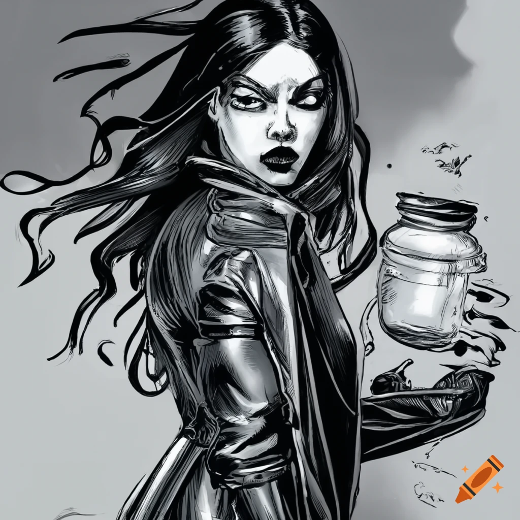 Comic book art of a woman throwing away pills on Craiyon
