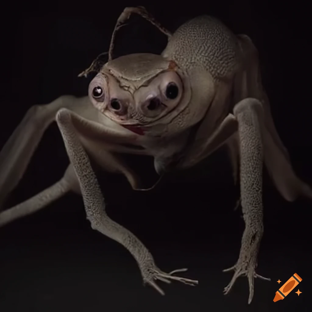 Digital art of a mysterious and unsettling creature on Craiyon