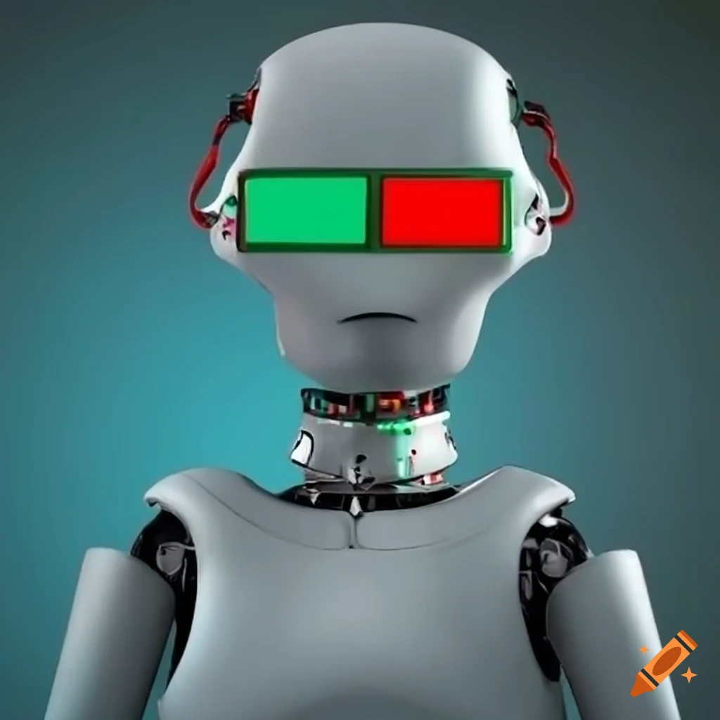 Chartbuddy robot wearing 3d glasses