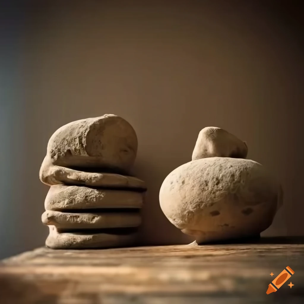 Medieval cloister with open stone books on a table on Craiyon