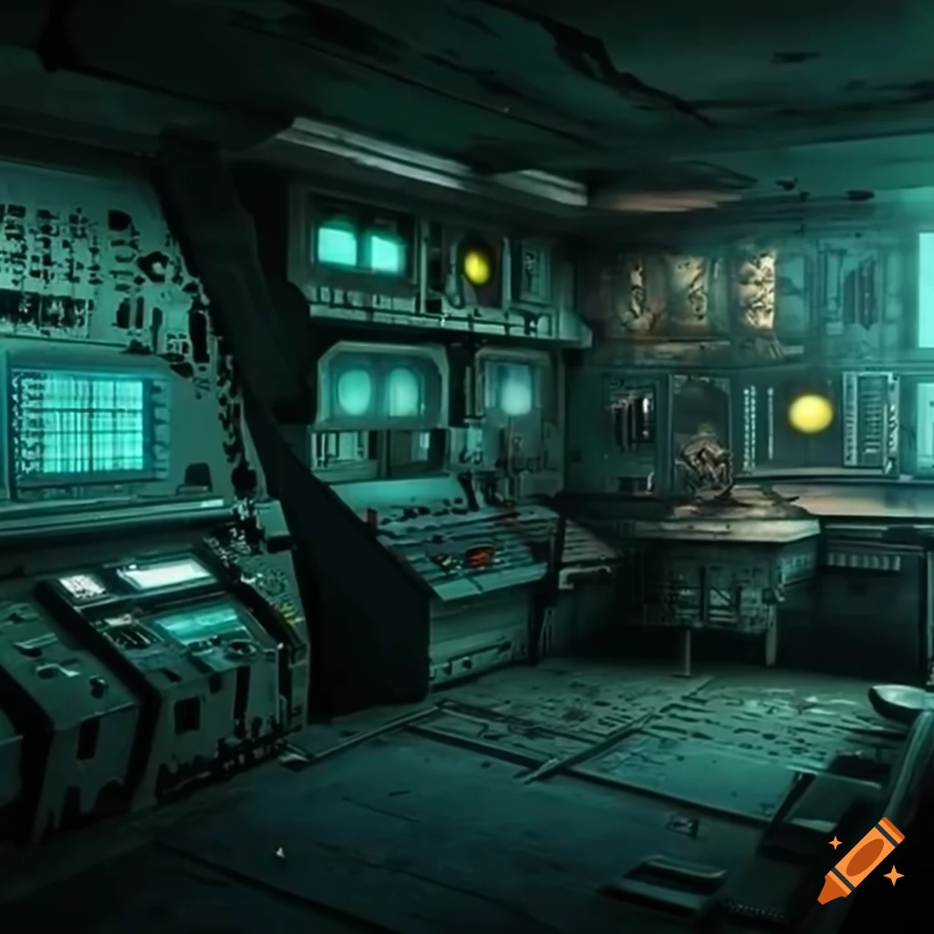 Realistic techno-apocalyptic control room on Craiyon