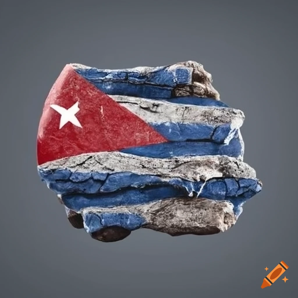 Cuban flag made of stone