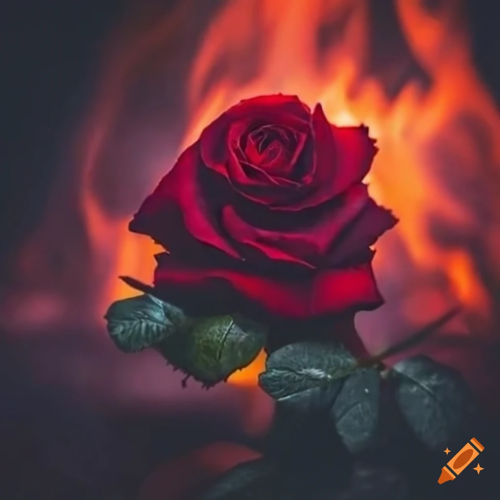 Rose On Fire Wallpaper