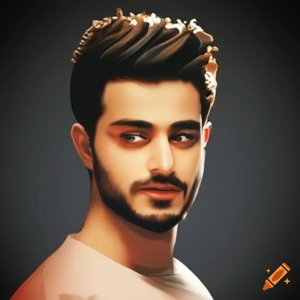 Darshan raval cartoon portrait on Craiyon