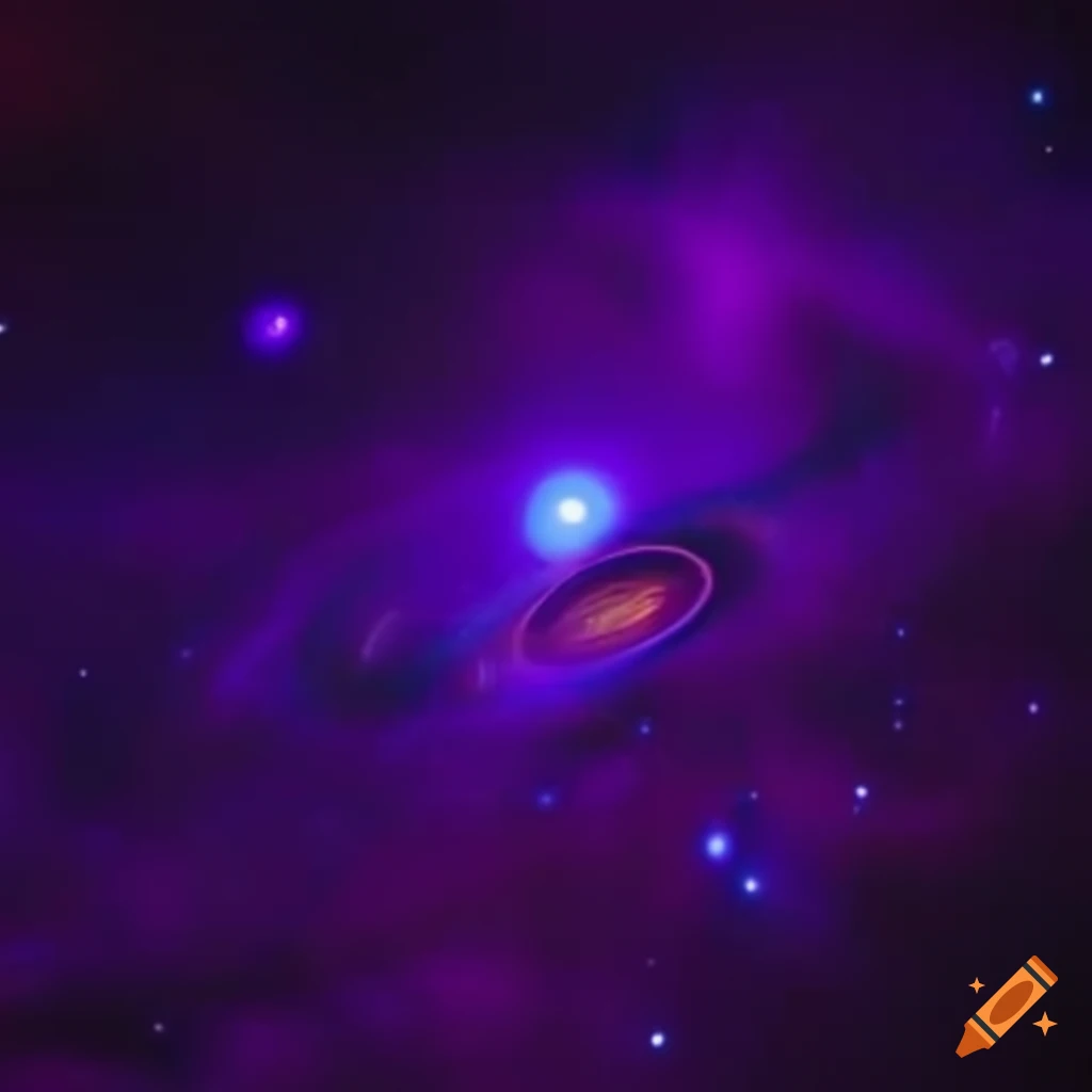 Violet universe with multiple planets on Craiyon