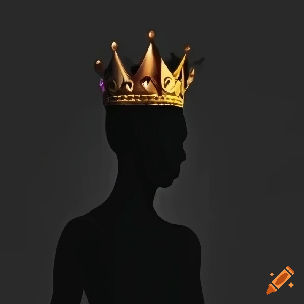 Young black king with crown floating over his head on Craiyon