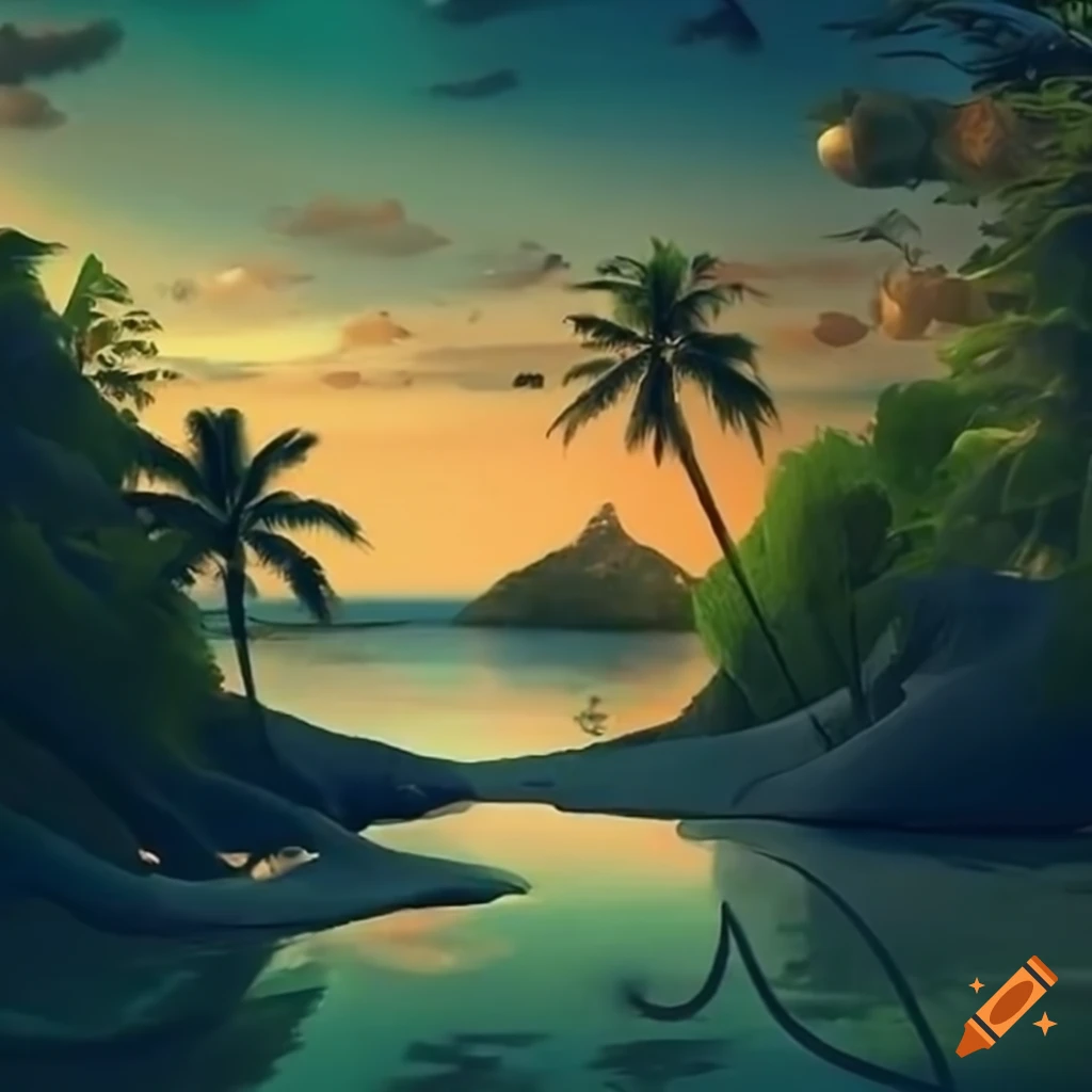 Image depicting a paradise on Craiyon