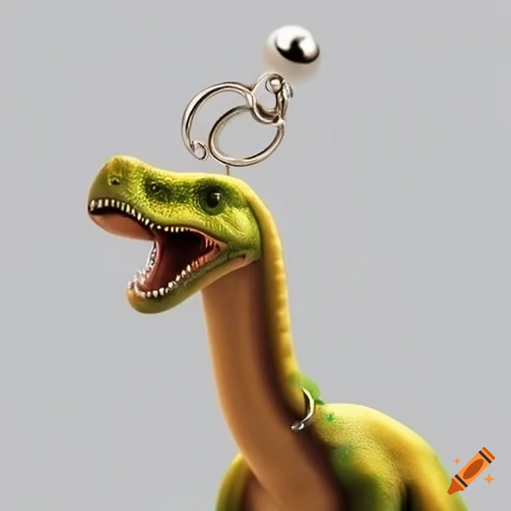 Quirky brontosaurus with tail piercings on Craiyon