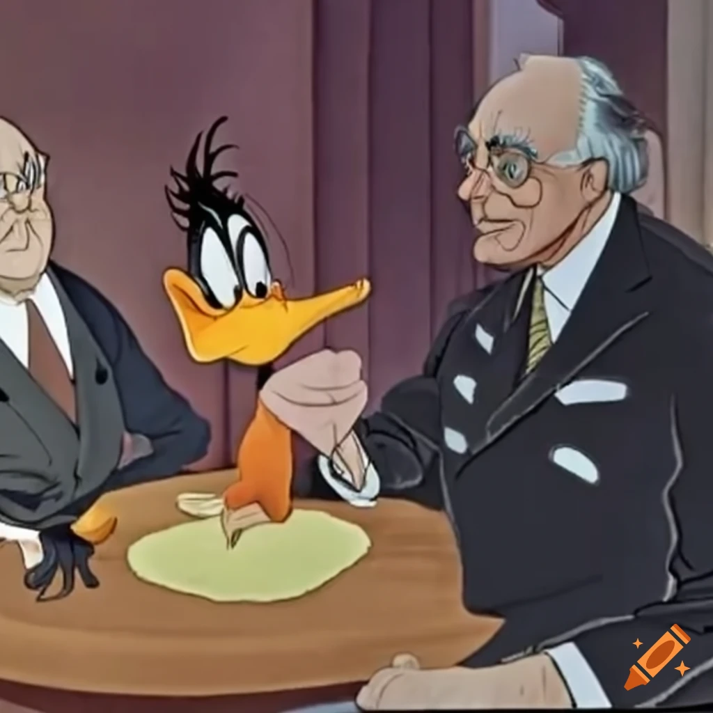 Cartoon of daffy duck meeting fdr