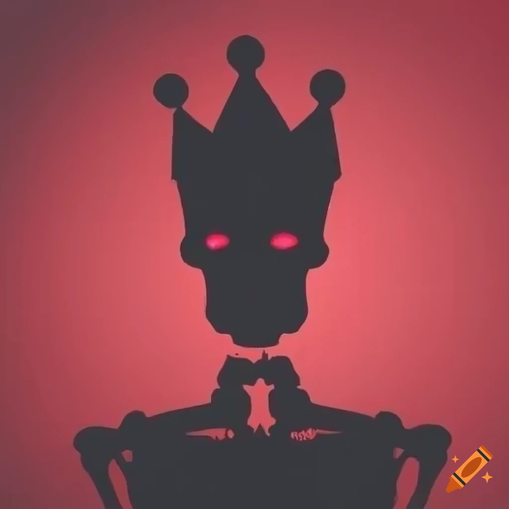 Art of a shadow skeleton wearing a crown