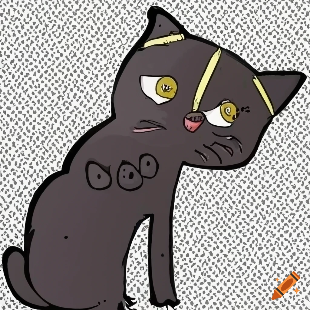 Cute cartoon black cat with cookies