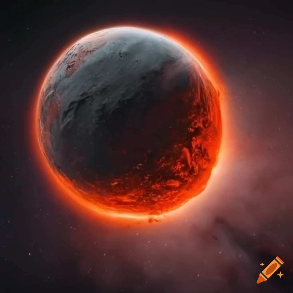 Artwork of a disintegrating planet orbiting a star