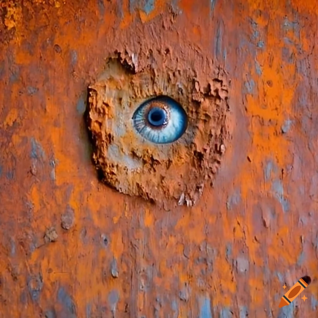 Rusty wall with an eye