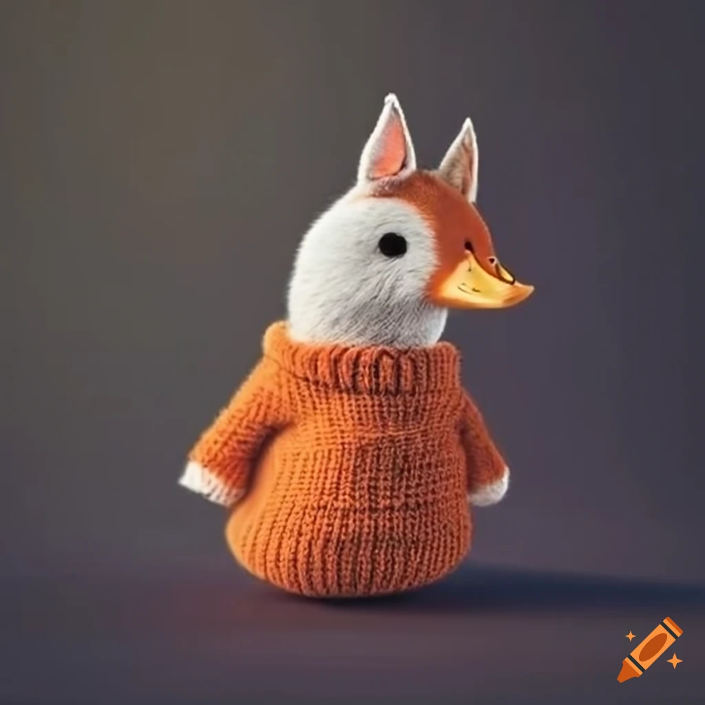 Cute fox wearing an elephant-shaped sweater on Craiyon