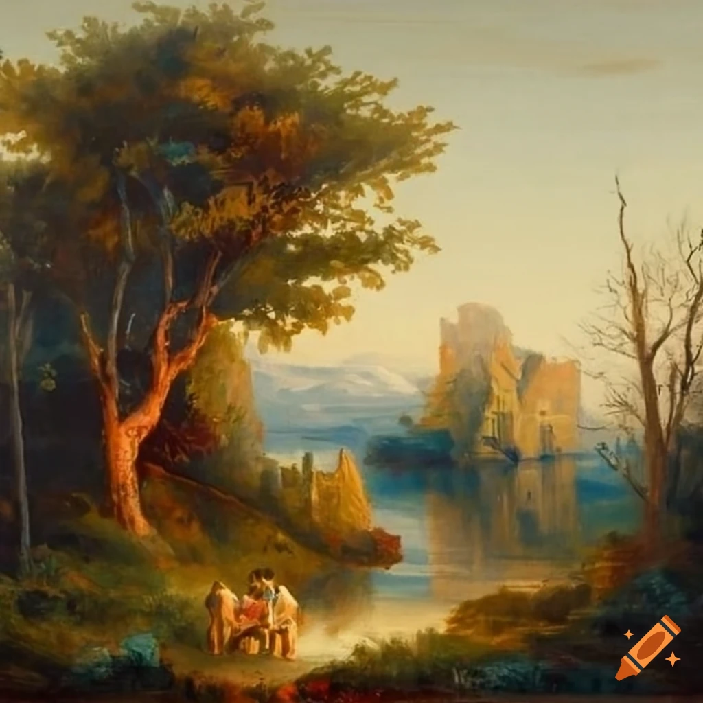 1800 era landscape painting on Craiyon