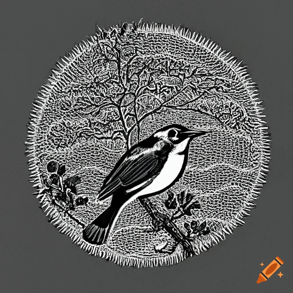Circular patch art featuring wisconsin's bird, tree, plant, and medical ...