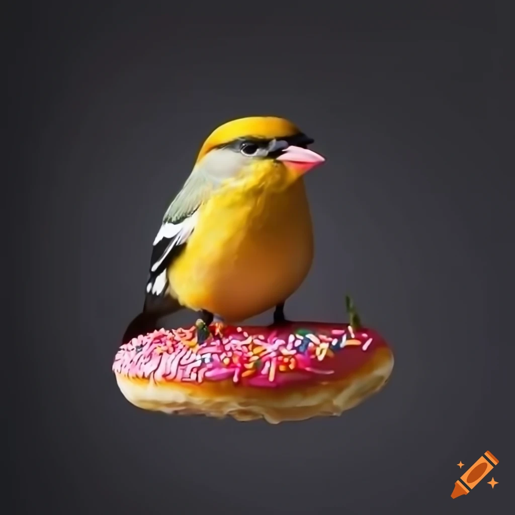 Birds eating a donut on Craiyon