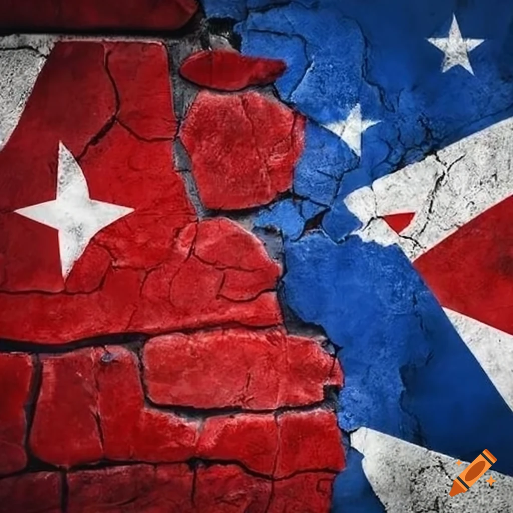 Cuban flag made of stone