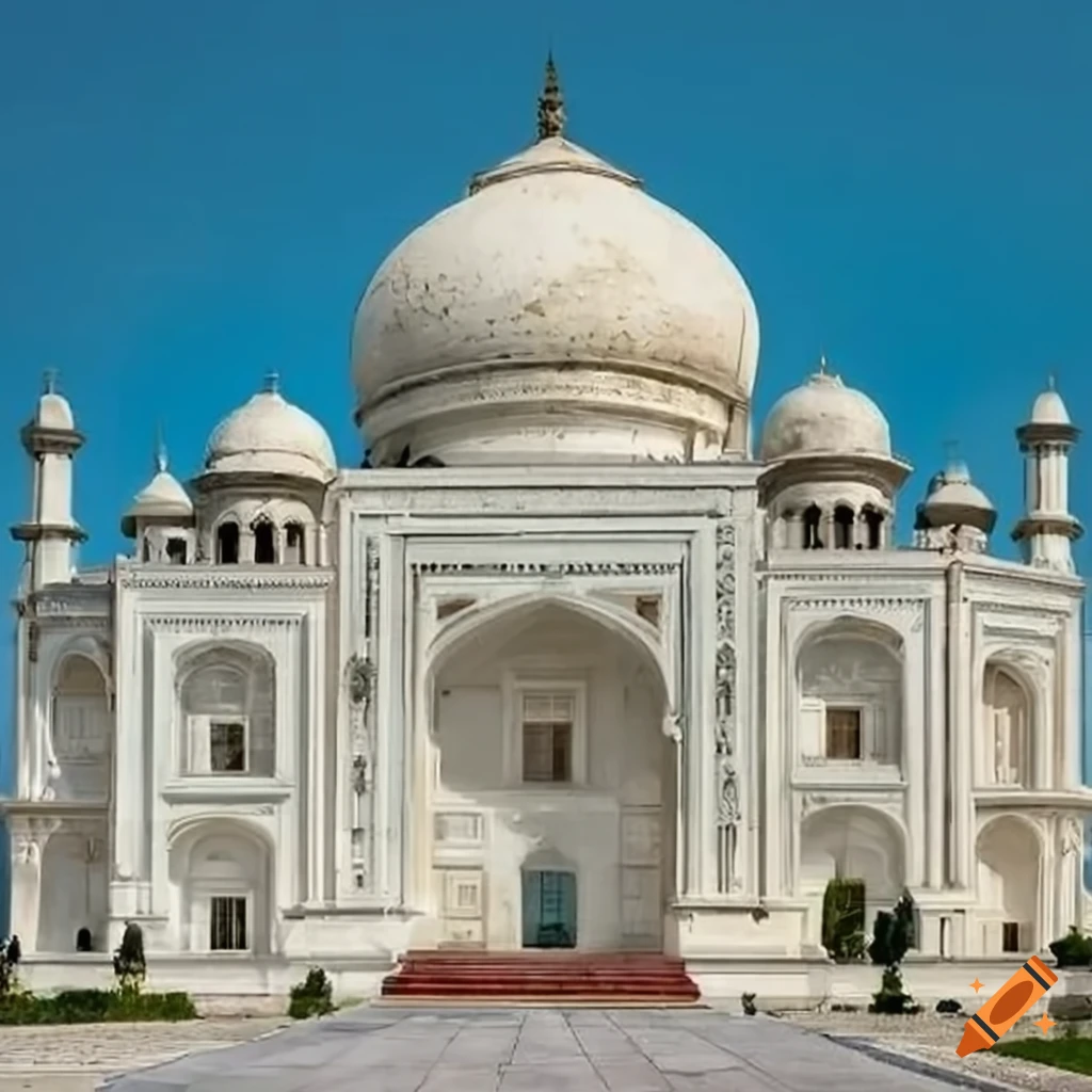 Elevation of mahal white house in mediterranean architectural style on ...