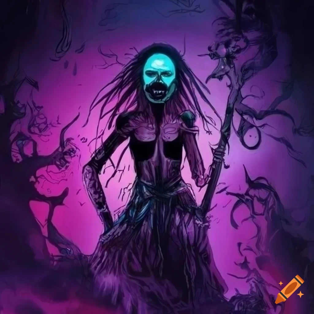 Psycodelic comic art with heavy metal vibe on Craiyon