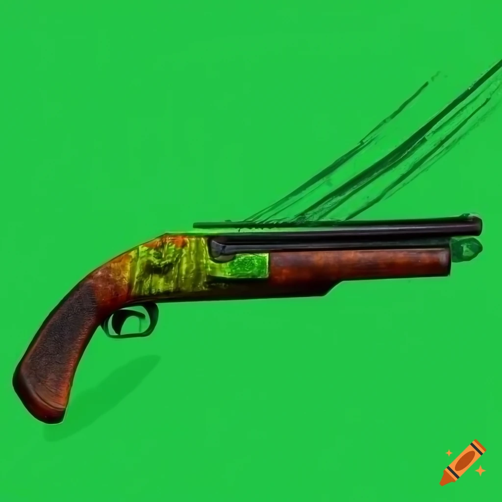 Green neon shotgun in front view