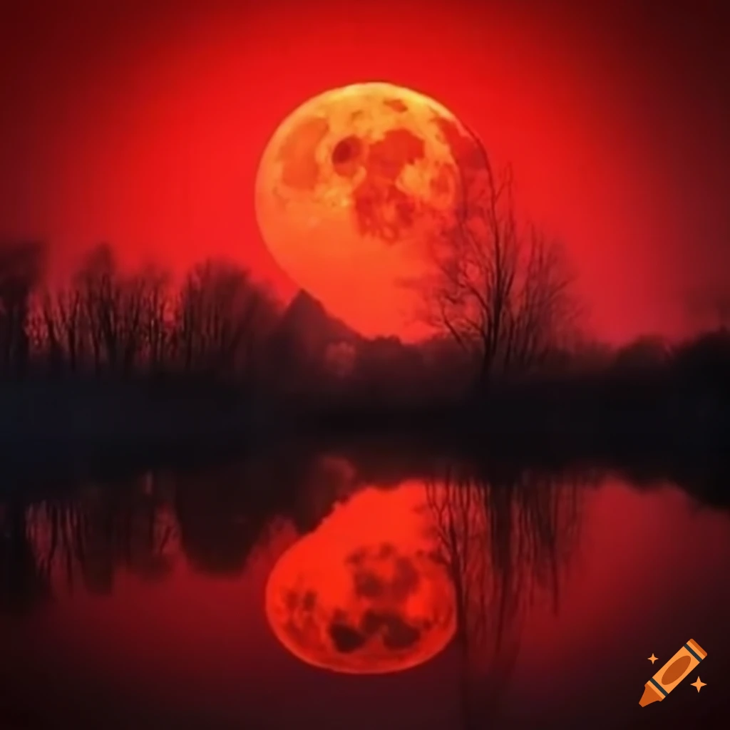 Image depicting a devouring crimson moon on Craiyon
