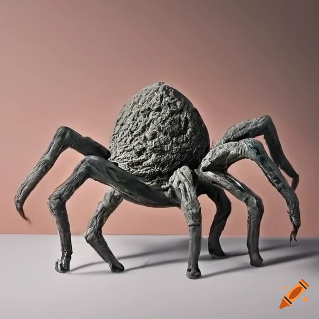 Sculpture of a giant stone spider on Craiyon