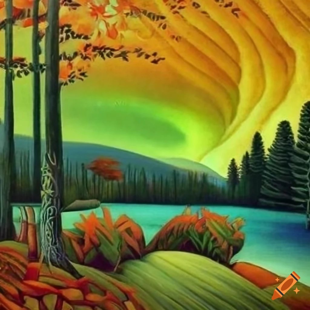 Artistic representation of an autumn forest on Craiyon
