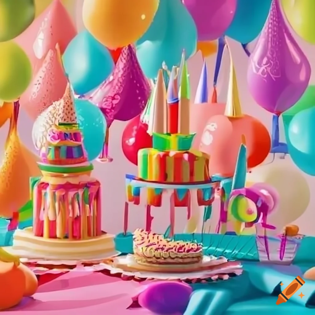 Colorful birthday celebration with decorations