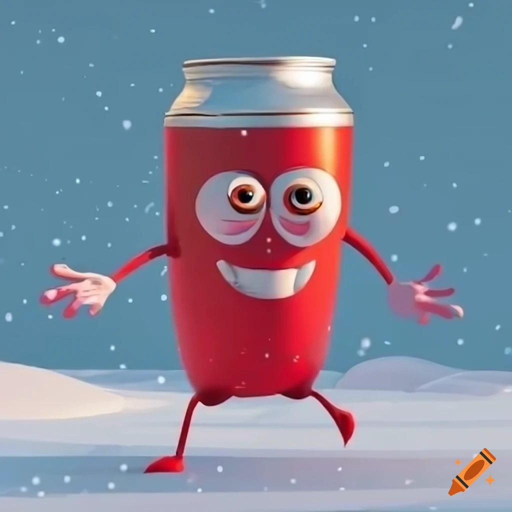 Cartoon tin character with eyes and mouth on Craiyon