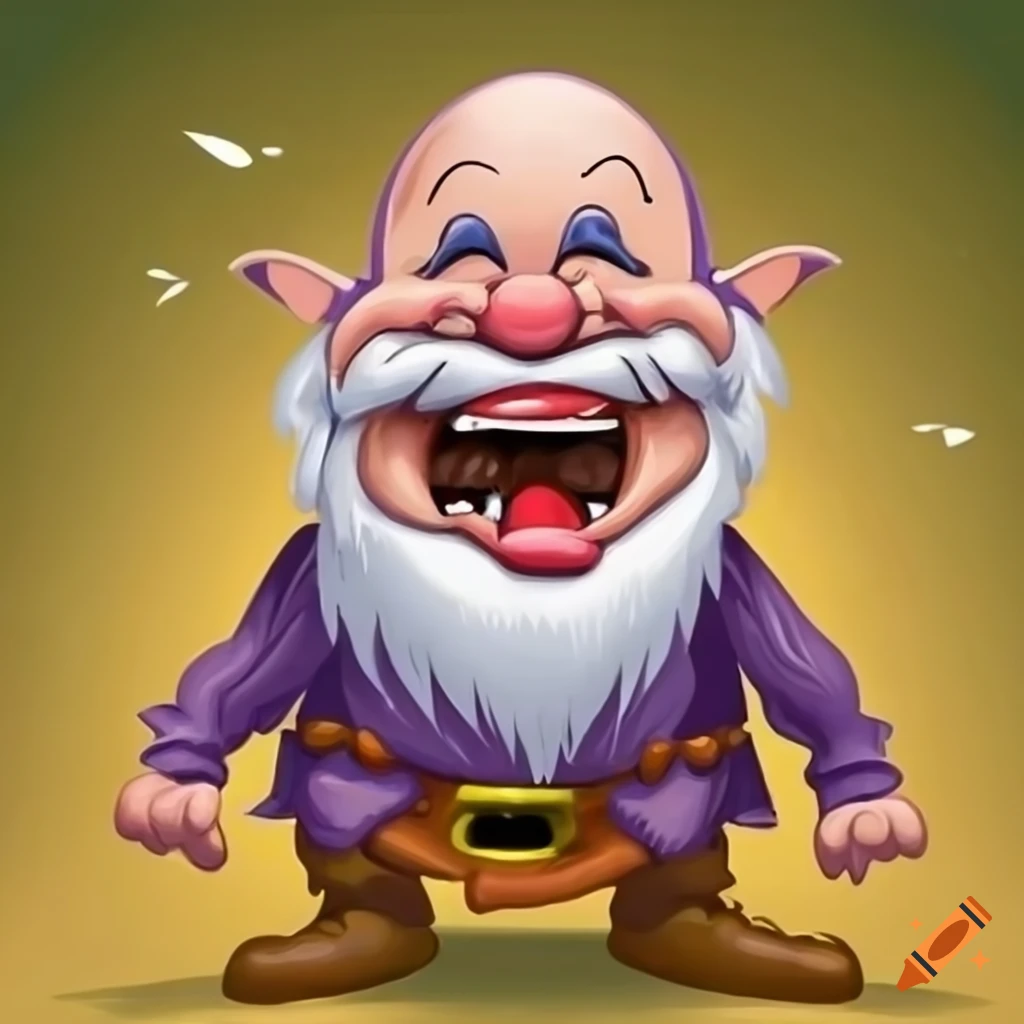 Cartoon image of a fearful dwarf on Craiyon