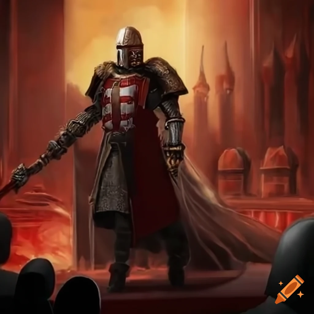 Depiction of a clash between praetorian guard and templar knight on Craiyon