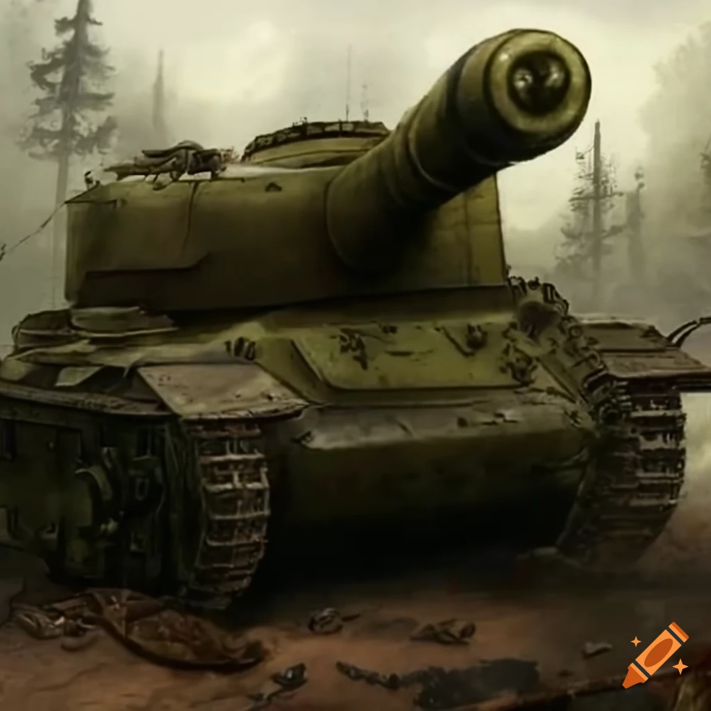 WW2 game card image of a tank with engine failure on Craiyon