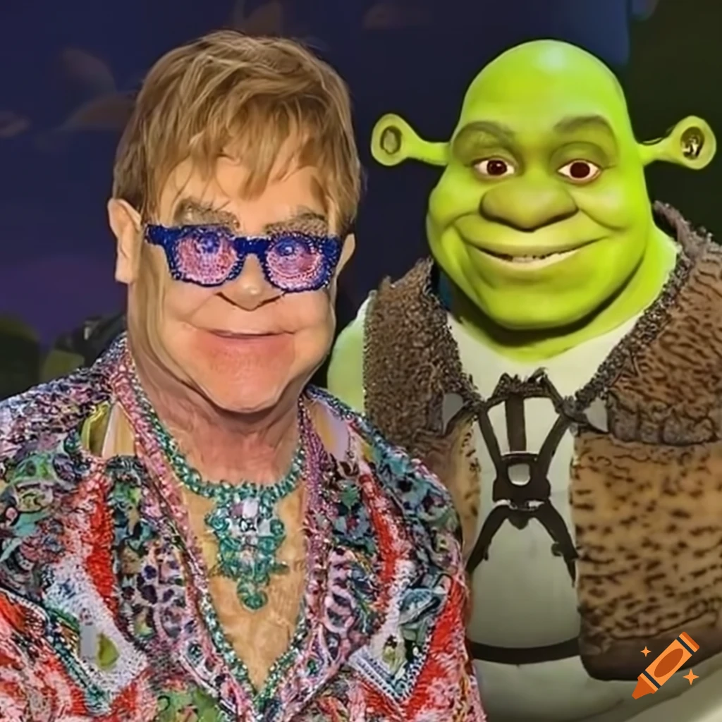 Shrek dressed as Elvis Presley on Craiyon