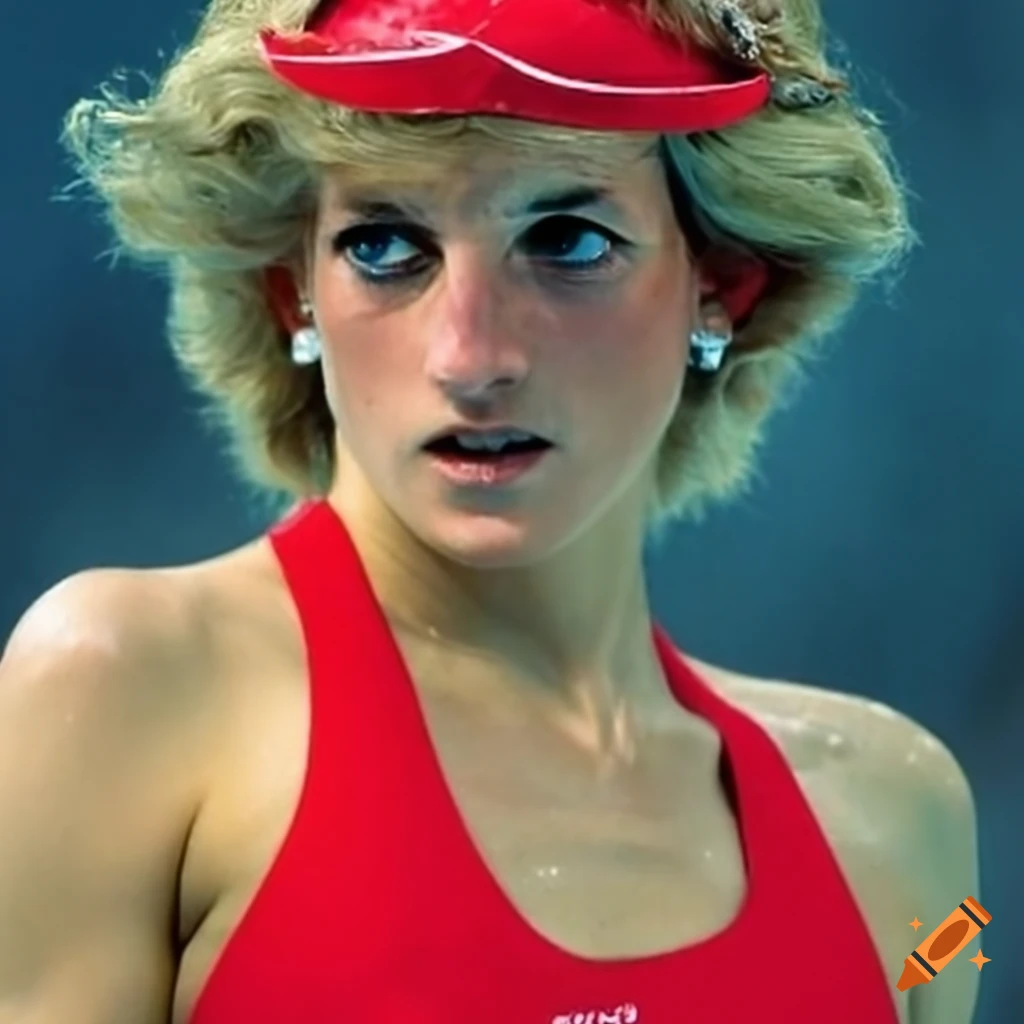 Princess Diana Swimming At The Summer Olympics On Craiyon
